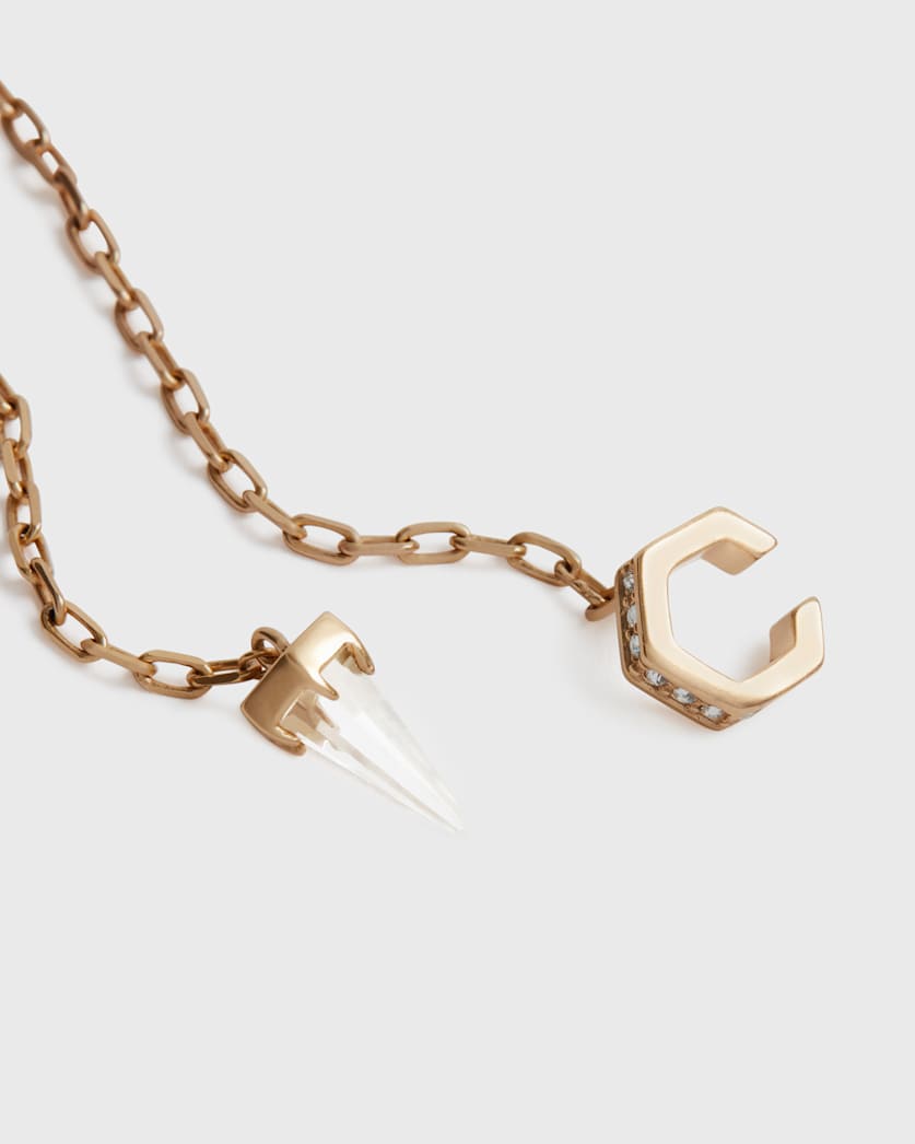 Bijou Gold-Tone Ear Cuff Earring Set CRYSTAL/WARM BRASS | ALLSAINTS US